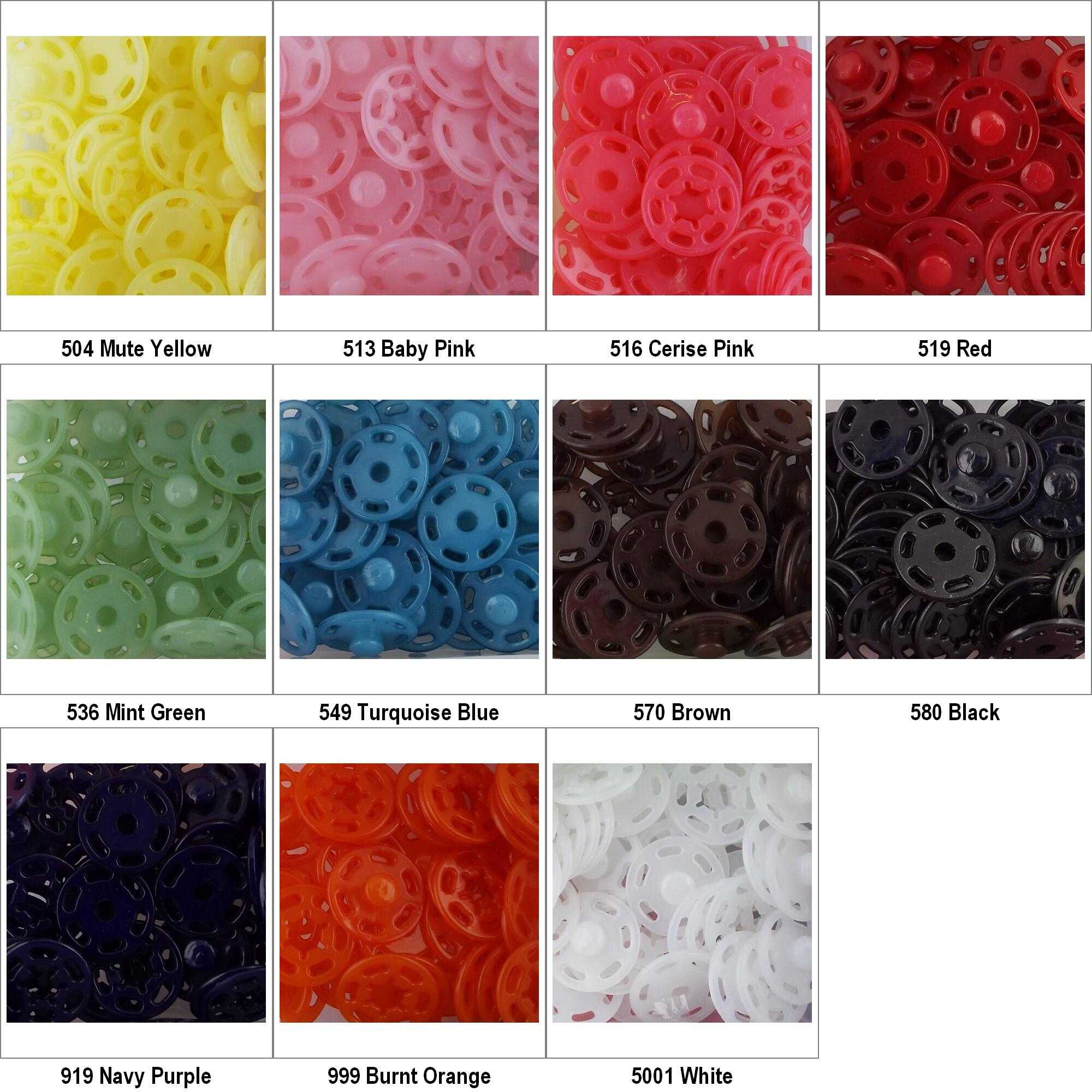11 COLOUR LARGE 22mm Plastic Popper Coat Snap Fastener BUY 2 4 8Press ...