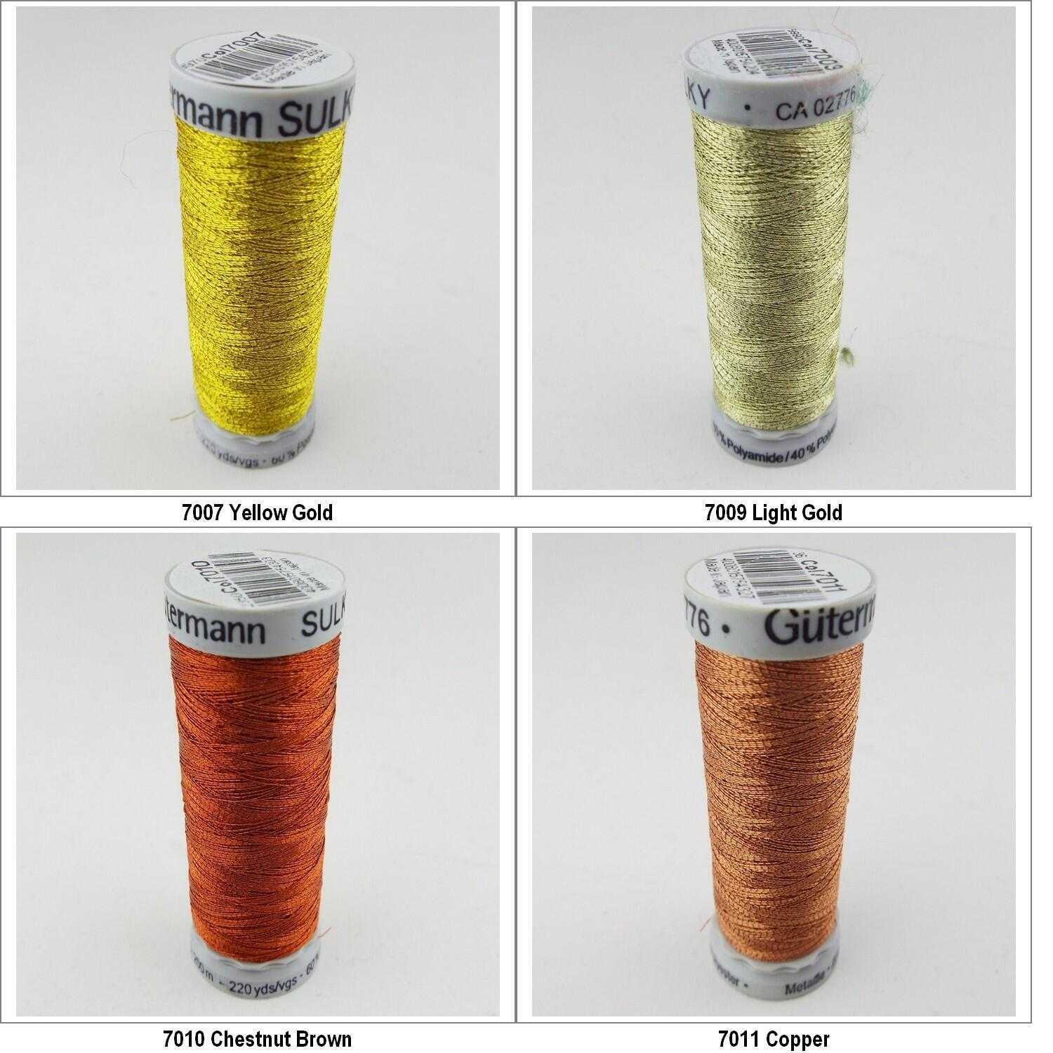 Gutermann Sulky Metallic Thread 200m Machine Hand Embroidery Sewing BUY ...