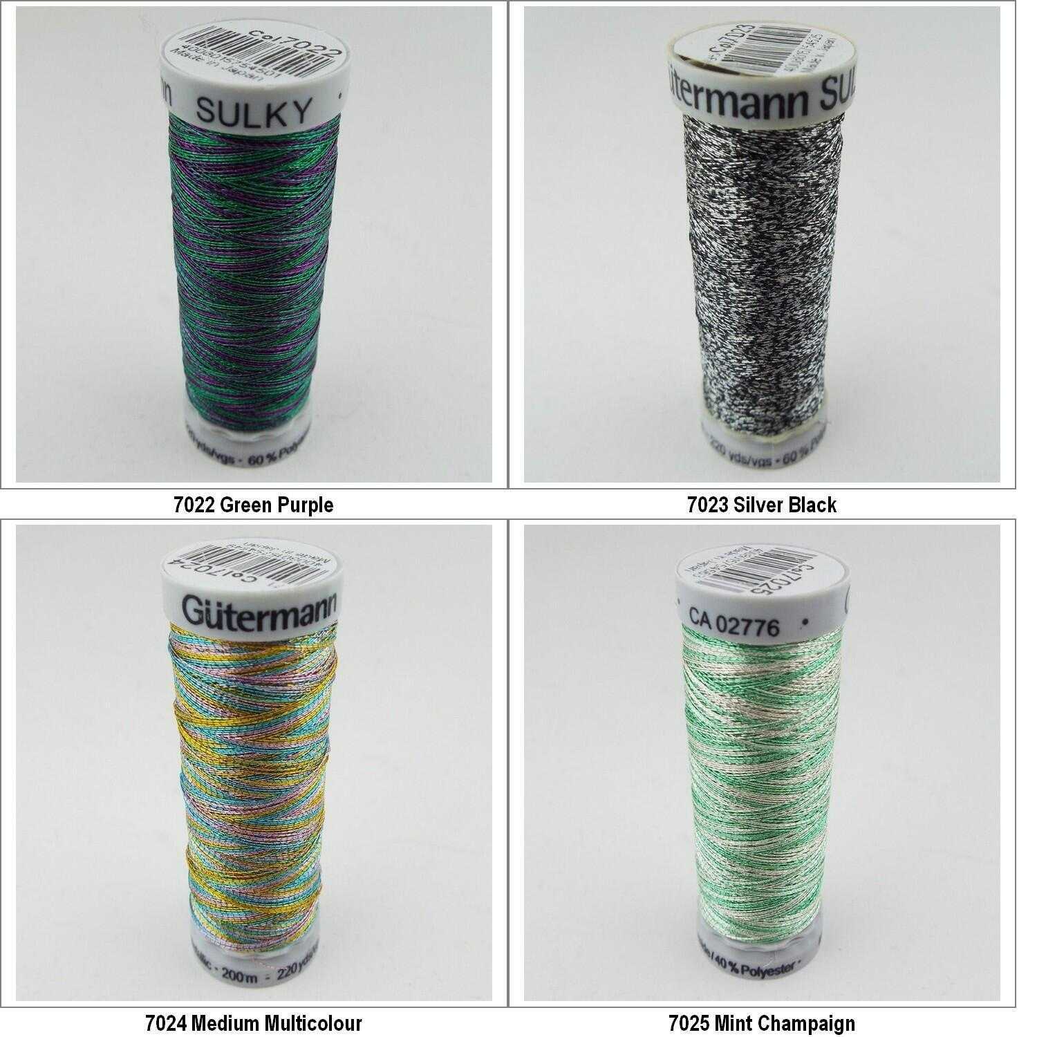 Gutermann Sulky Metallic Thread 200m Machine Hand Embroidery Sewing BUY ...