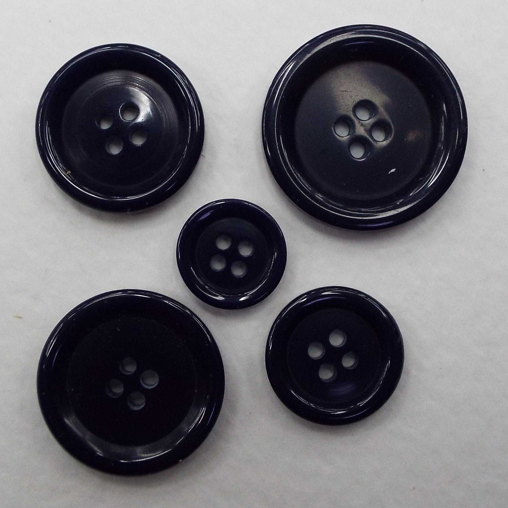 Navy Blue 15mm 19mm 23mm 25mm 28mm Suit Jacket Coat Gloss BUY 2 4 8 ...