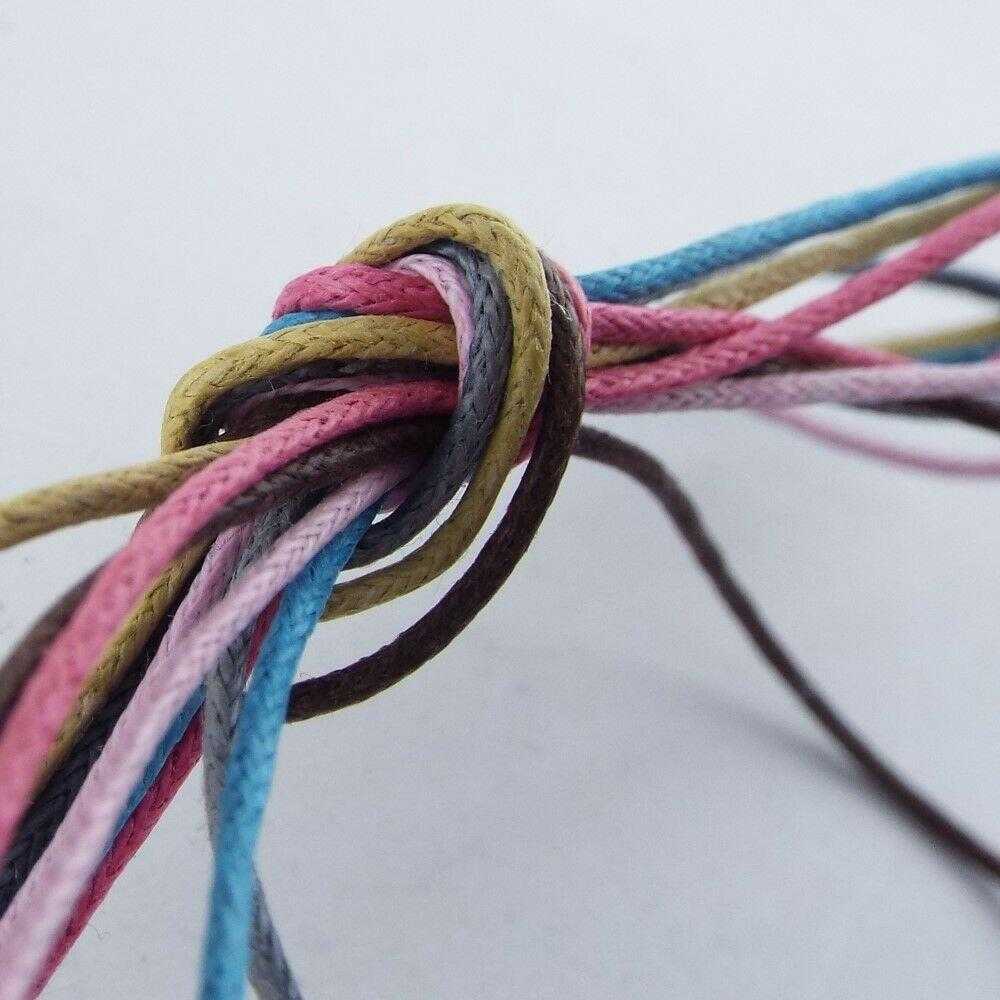 6 COLOUR 1mm Waxed Cotton Cord Jewellery Shamballa Wax String BUY 5 10 ...