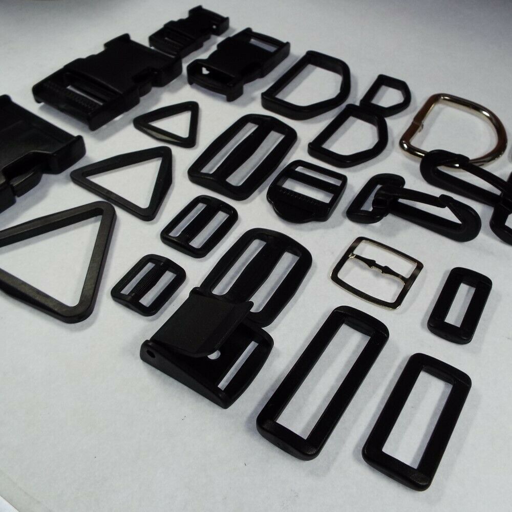 Metal Plastic Webbing Strap Fitting Buckle D Ring Spring Clip Slider ...