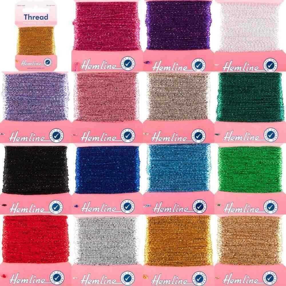 15 COLOR 10m Metallic Shiny Glitter Thread Embroidery Craft Christmas ...