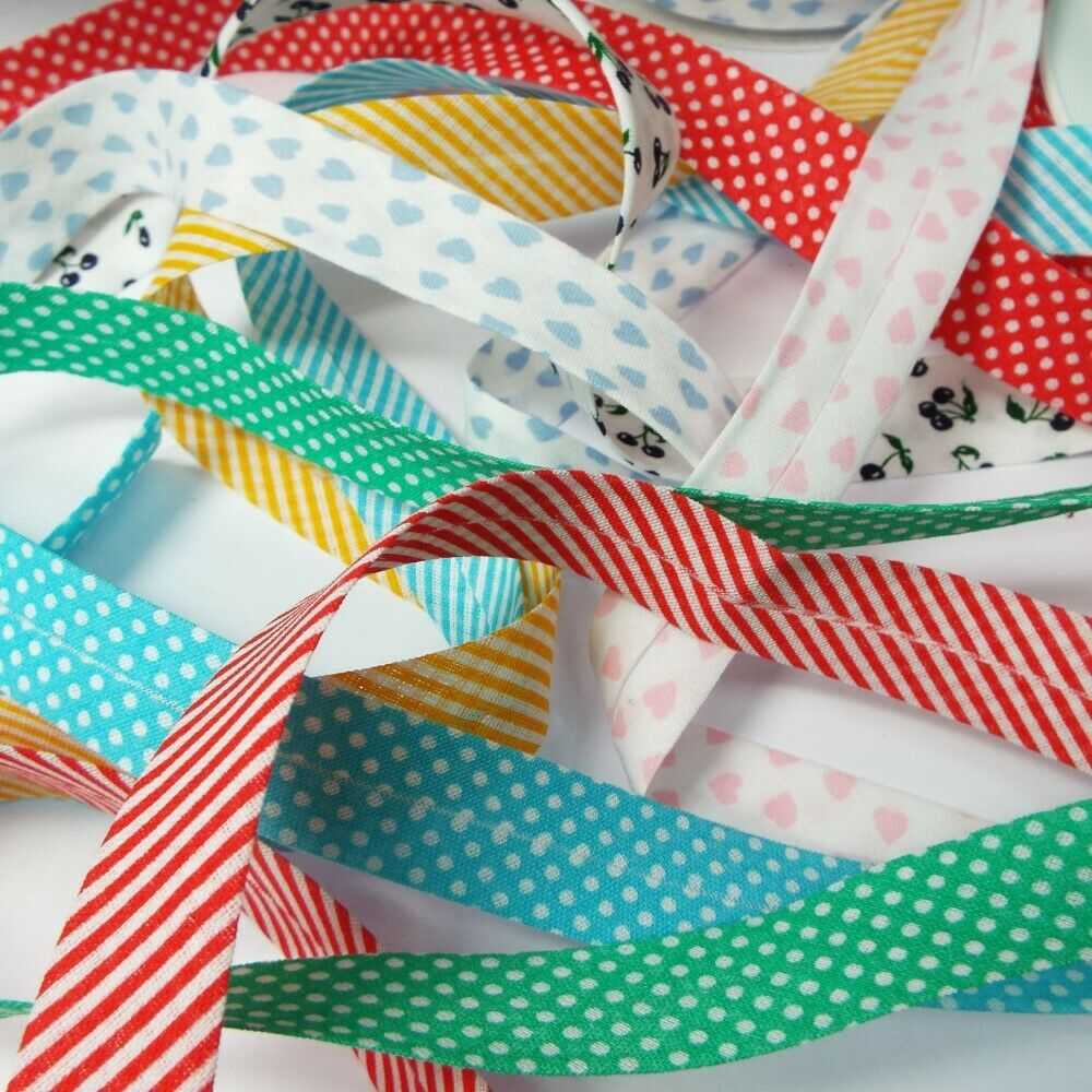 20mm Cotton Print Bias Binding 20 DESIGN Bunting Edging Hem Tape BUY 1 ...