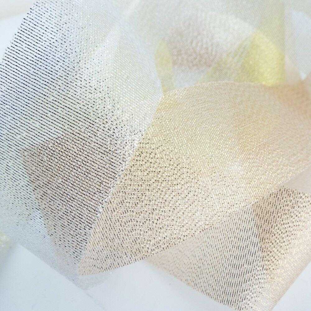 25mm 38mm Lovely Gold Silver Copper Metalic Ribbon Organza Wedding ...