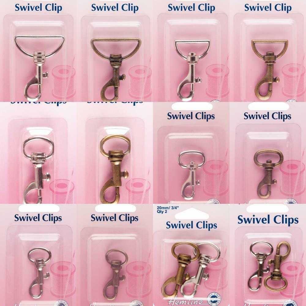 Swivel Clip 13mm 15mm 20mm 25mm 35mm Brass Nickel Silver Metal Webbing ...