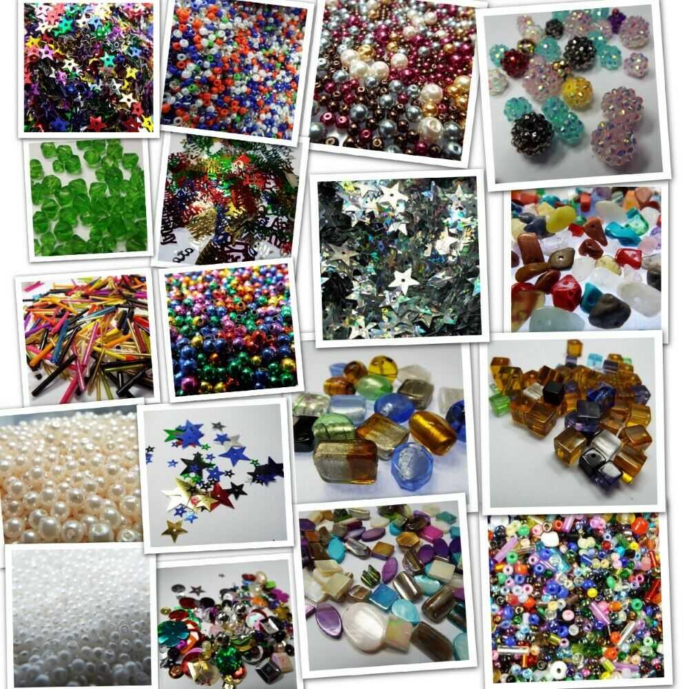 Mixed Sequin & Beads Packs Silver Red White Pearl Seed Cube Mix BUY 20g ...