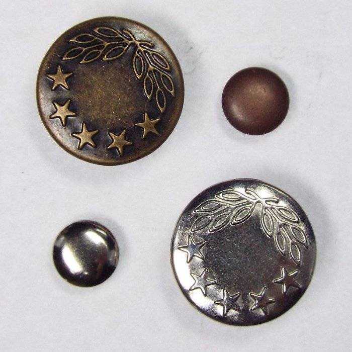 Jean Buttons Rivets Brass Nickel.Hammer On Stud Heavy Duty Denim Repair ...