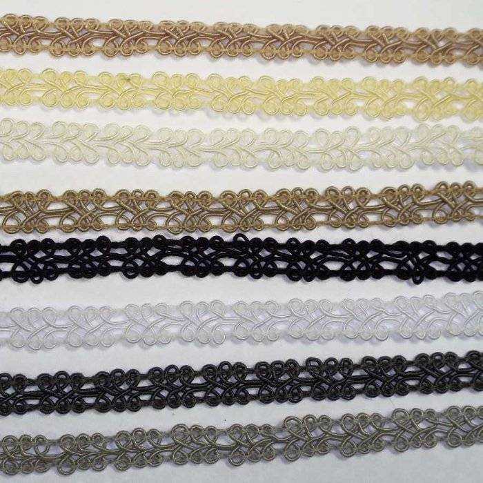 8 STYLE 8mm Triple Scroll Gimp Trim Fine Braid Wedding Lace Doll BUY 1 ...