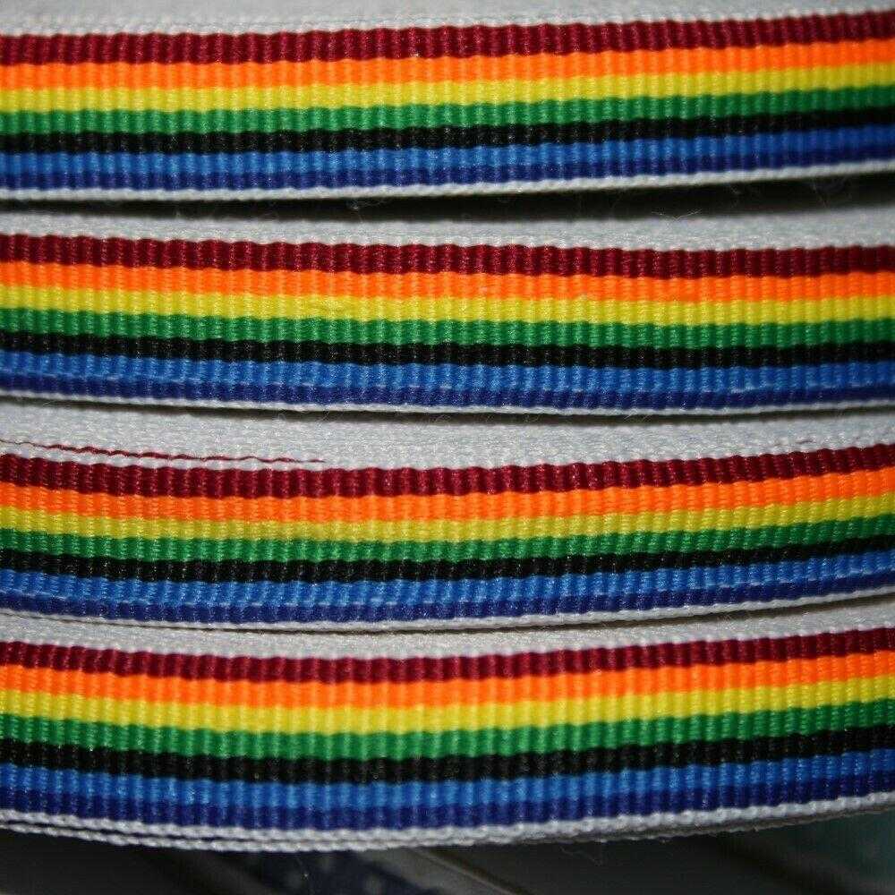 12mm Rainbow Ribbon Grosgrain Multicolour Striped LGBQ Tape BUY 1 2 4 ...