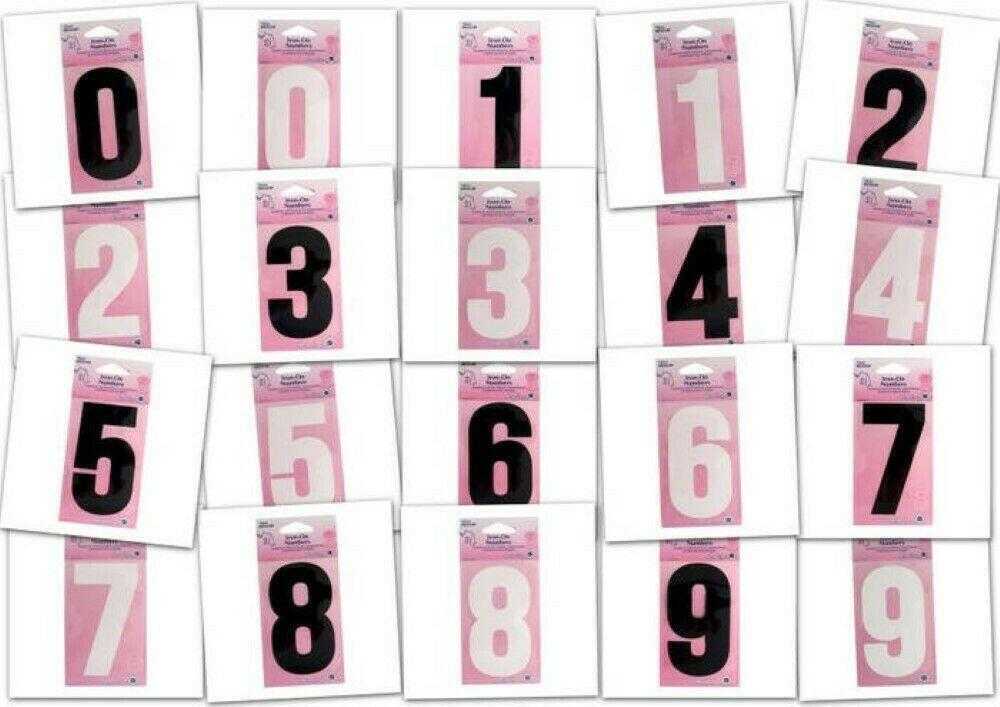 Iron On Team Numbers 10cm 20cm Vinyl Easy Sport Shirt Coat Race Black ...