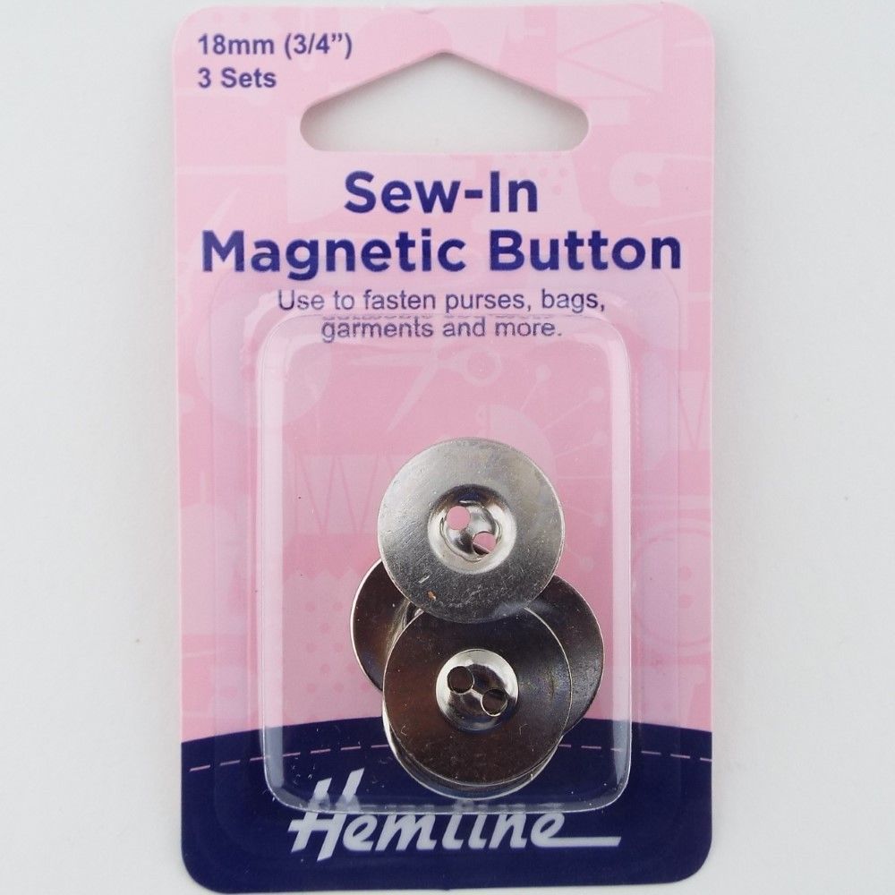 Hemline Pk3 18mm Sew In Magnetic Button Purse Garment Bag Fastener ...
