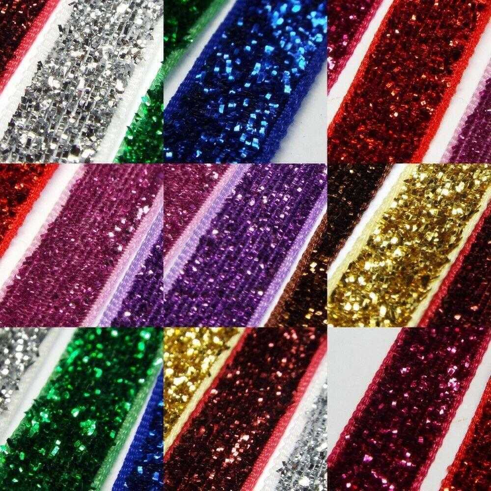 10mm Glitter Ribbon Metallic Sparkle Christmas Costume BUY 1 2 4m 10 ...