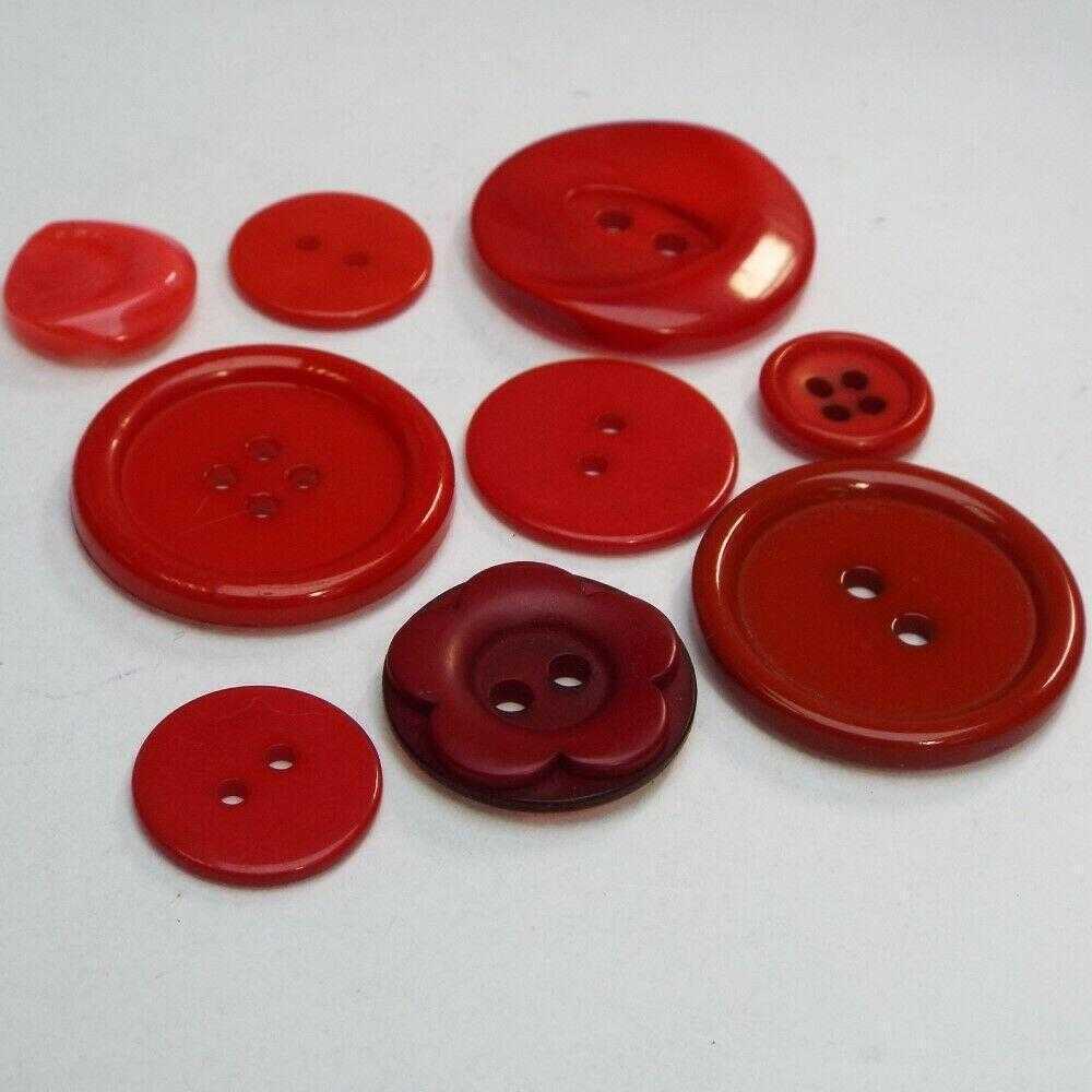 Red Buttons 15mm 16mm 18mm 22mm 30mm Jacket Coat Shirt BUY 2 4 8 9 ...