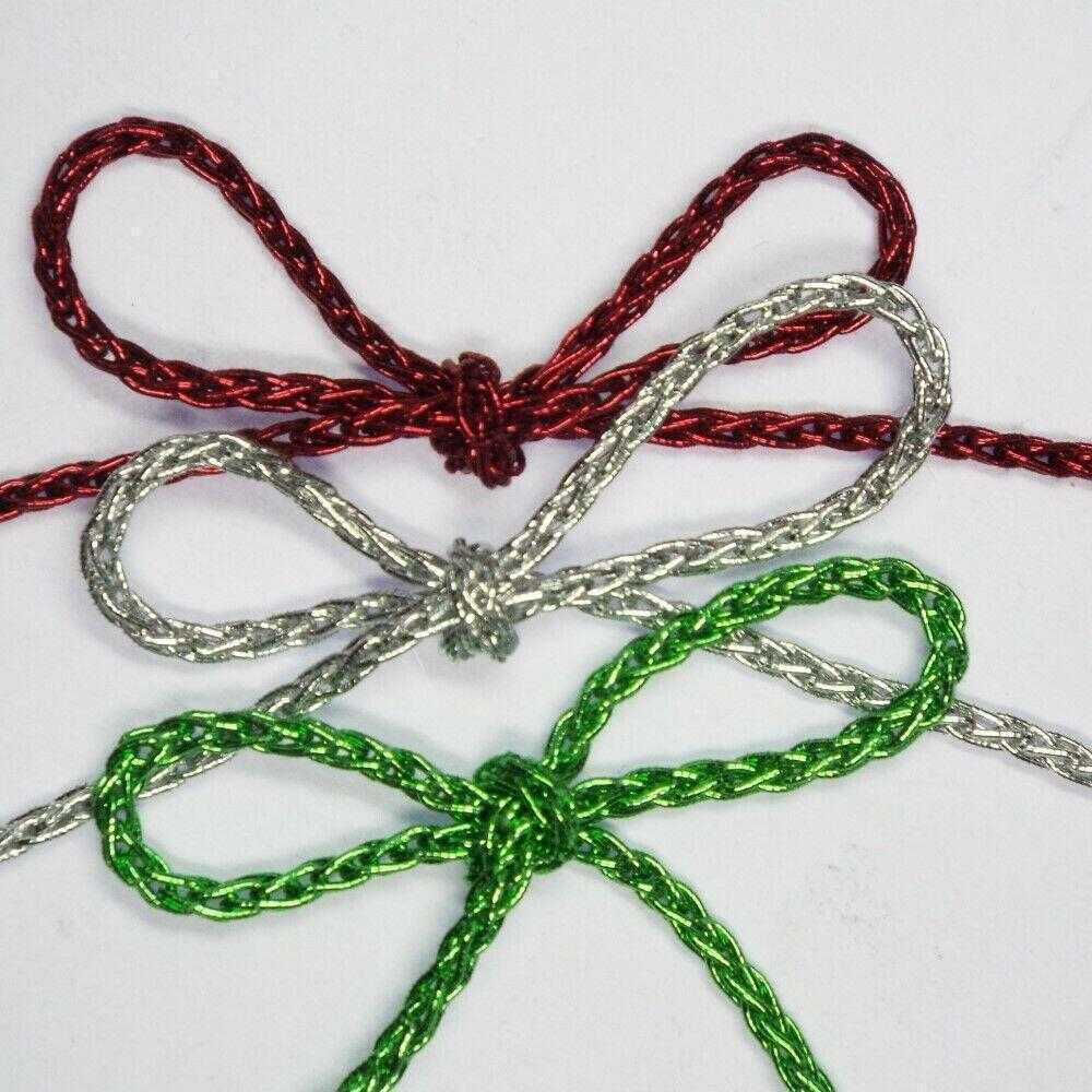 12 COLOR 2mm Metallic Lurex Rope Costume Chain Mail Cord Braided BUY 1 ...