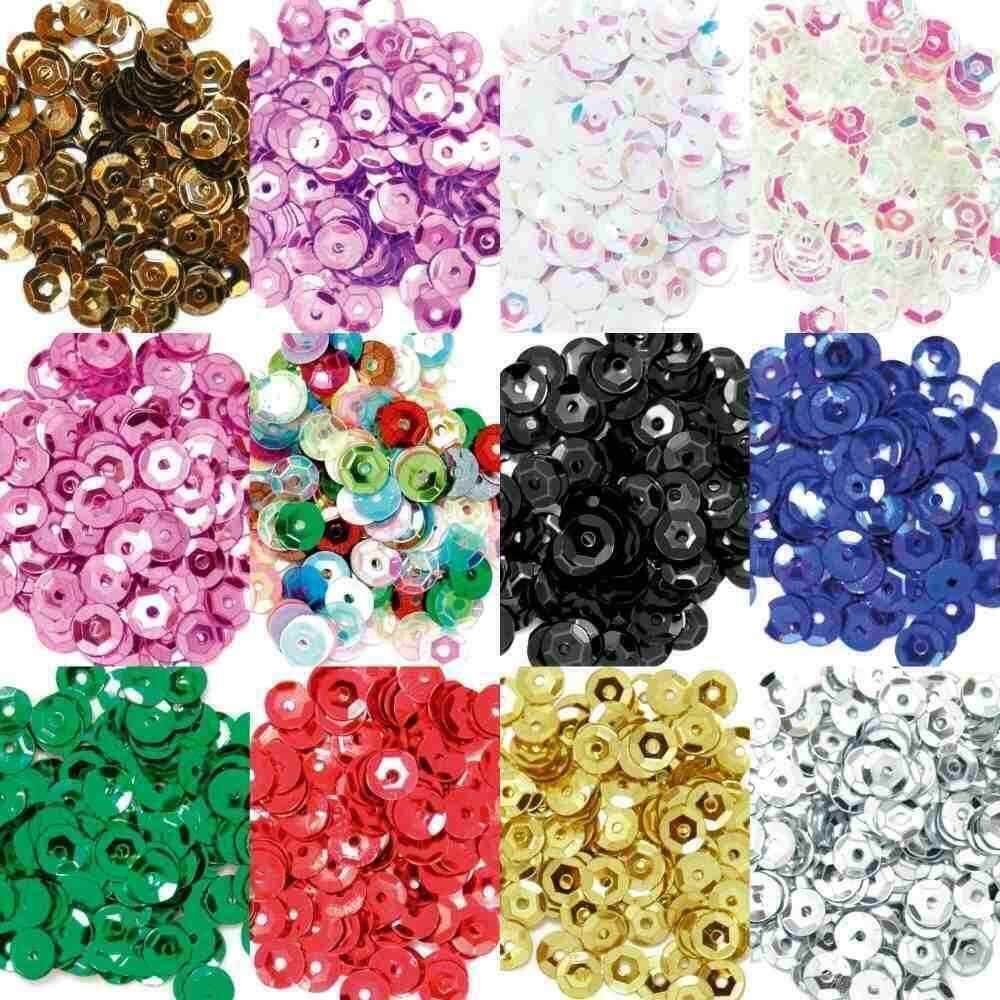 8mm Cupped Sequins Sew Cup Craft Dress Shiny BUY 1 2 5g Clear Pks 12 ...