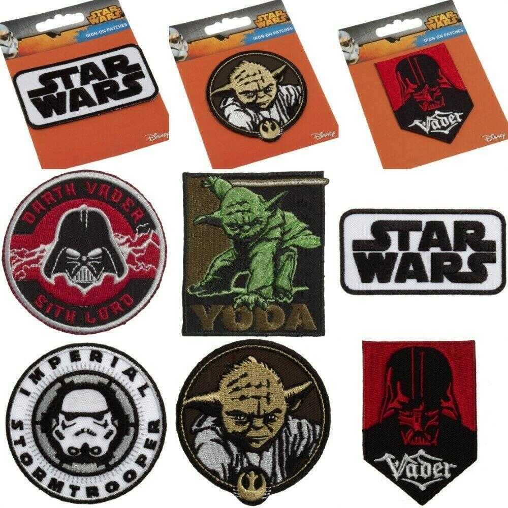 OFFICIAL LICENSED Star Wars Character Iron On Motif Decorative Costume ...