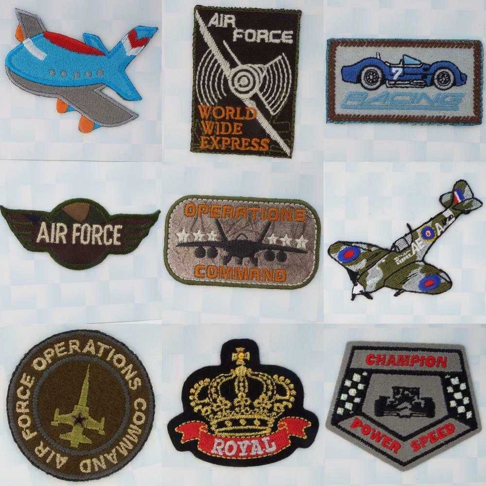 Plane Racing Army Badge Jet Motif Iron or Sew On Coat Patch 9 DESIGN ...