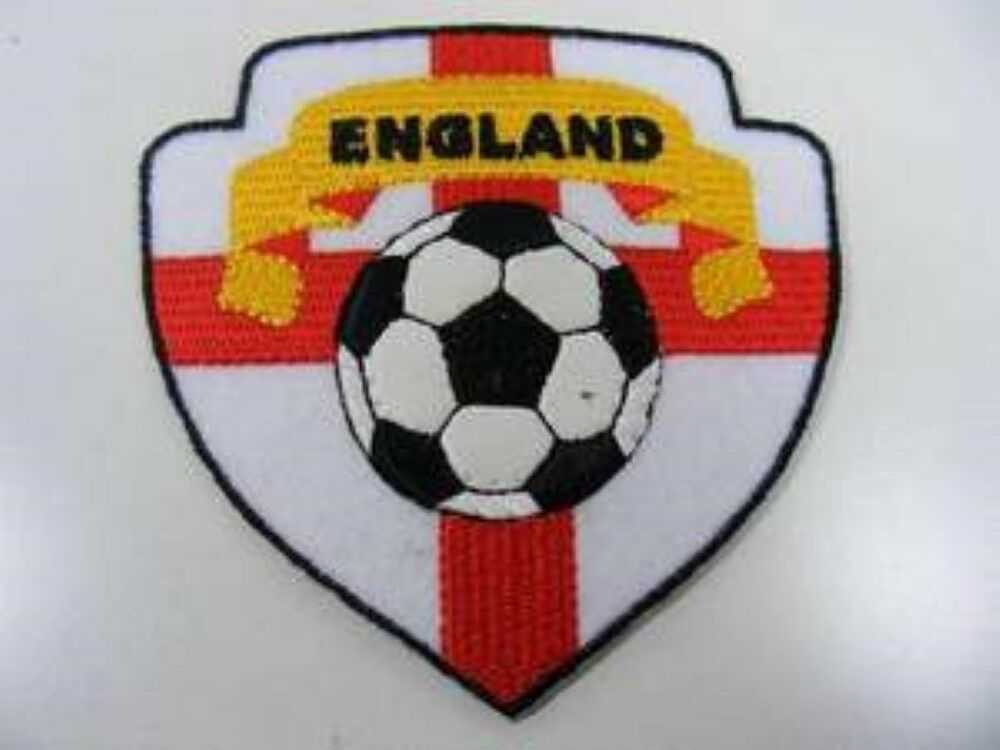England Iron On Motif Patch Football Shield Saint George Cross Team ...