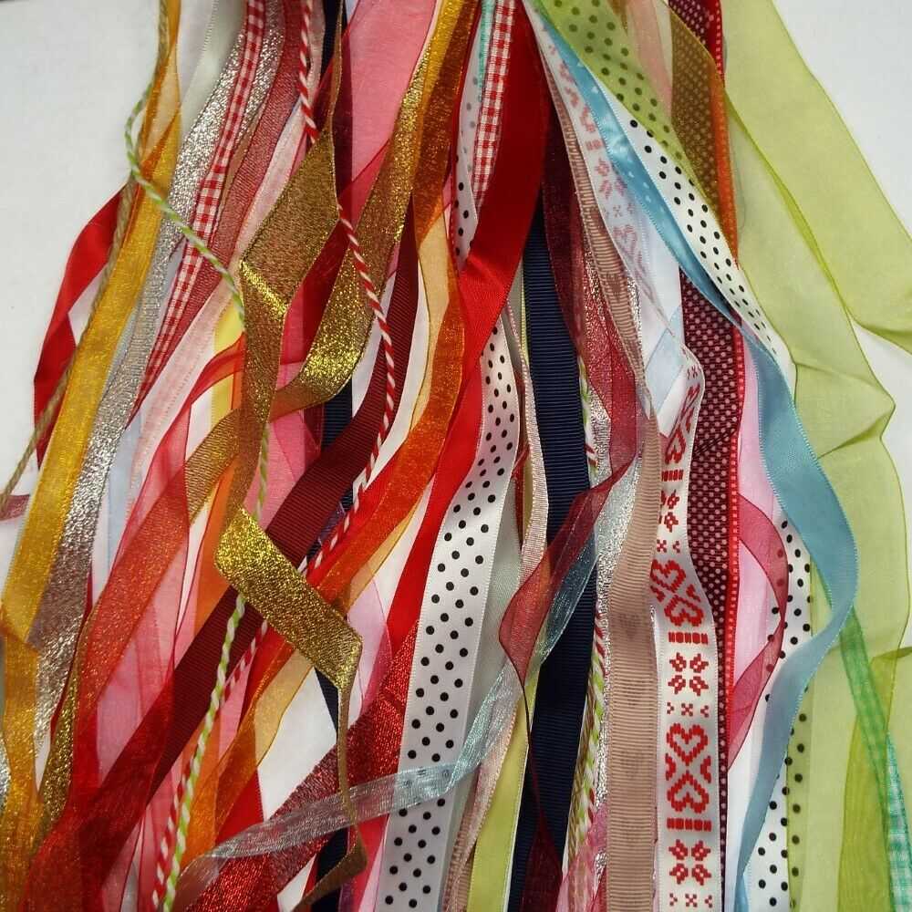 VALUE 50m Assorted Ribbon Craft Pack Organza Metalic Satin Polka Dot ...