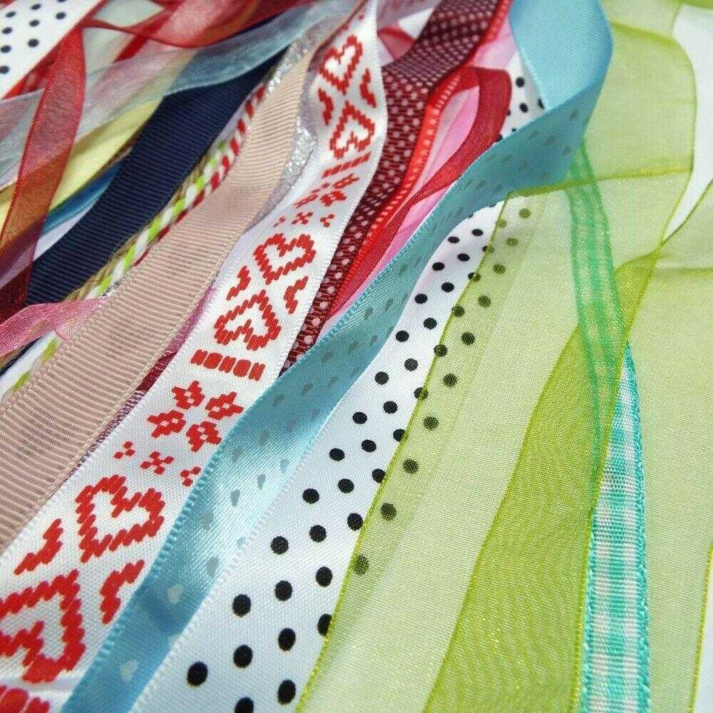 VALUE 50m Assorted Ribbon Craft Pack Organza Metalic Satin Polka Dot ...