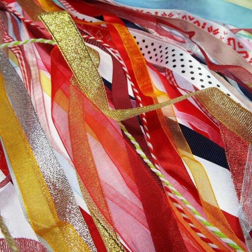VALUE 50m Assorted Ribbon Craft Pack Organza Metalic Satin Polka Dot ...