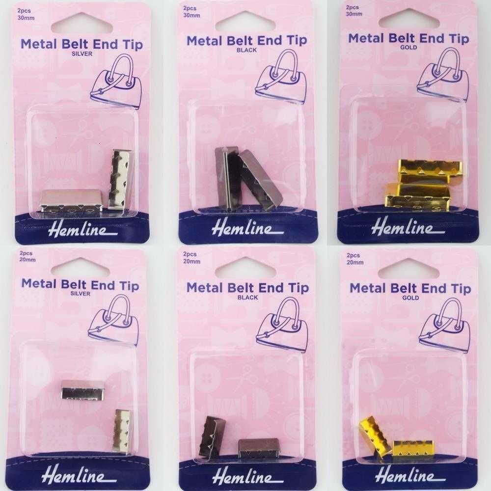 20mm 30mm Metal Belt End Tip Hemline 3 COLOUR Bag Strap Webbing BUY 1 2 ...