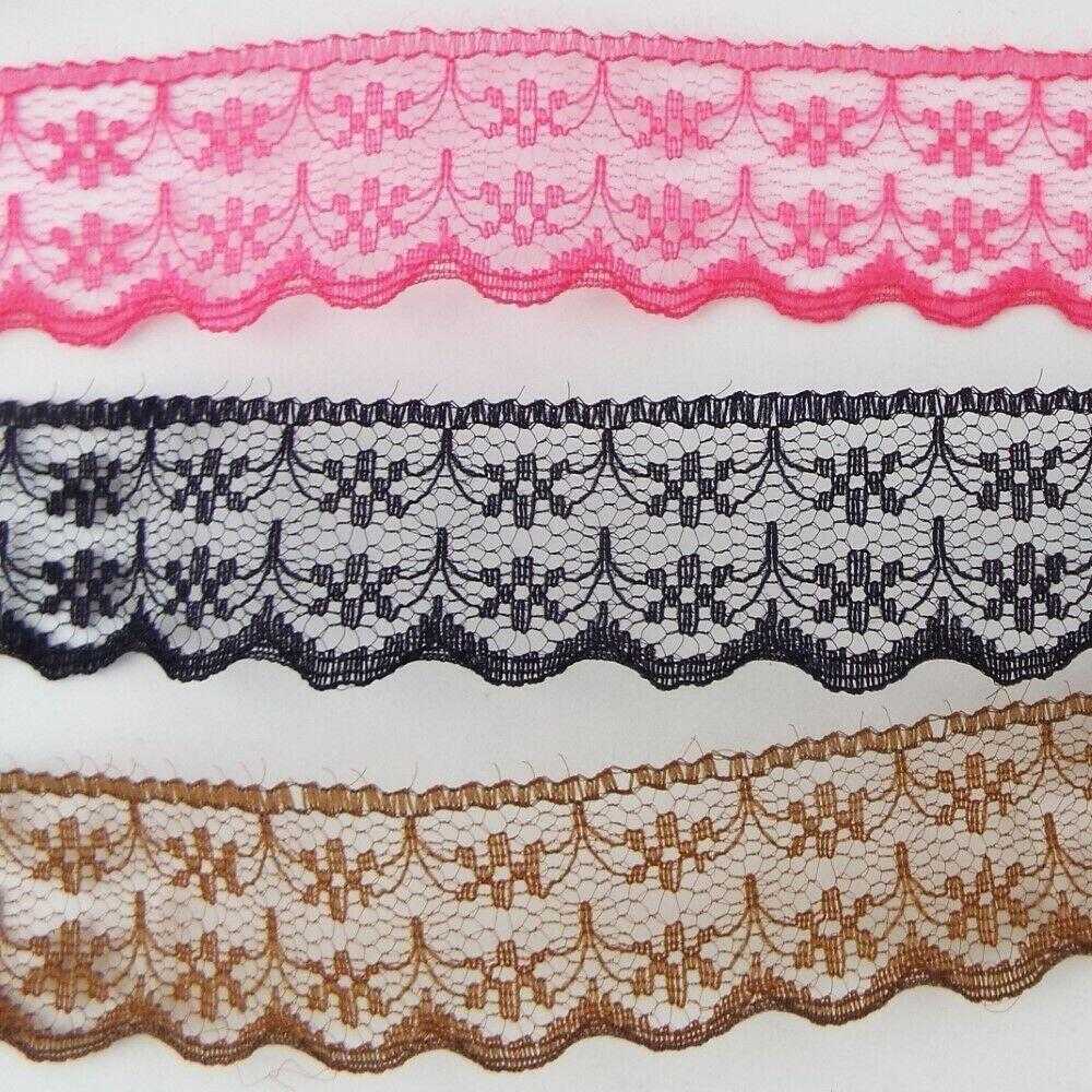 20mm Wide Nylon Lace Lingerie Scallop Edge Wedding BUY 1 2 4m 8 COLOUR ...