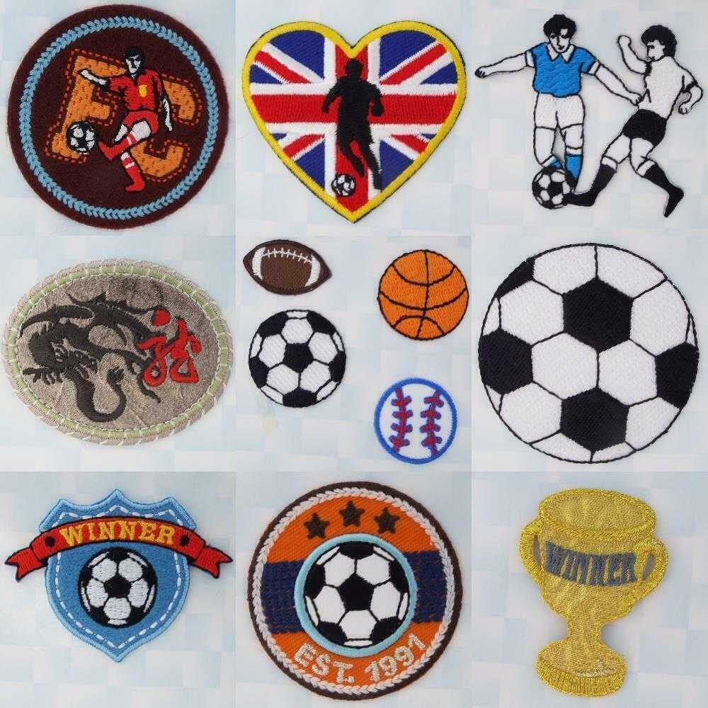 Football Soccer Ball Motif Iron or Sew On Boys Jeans Coat Patch 9 ...