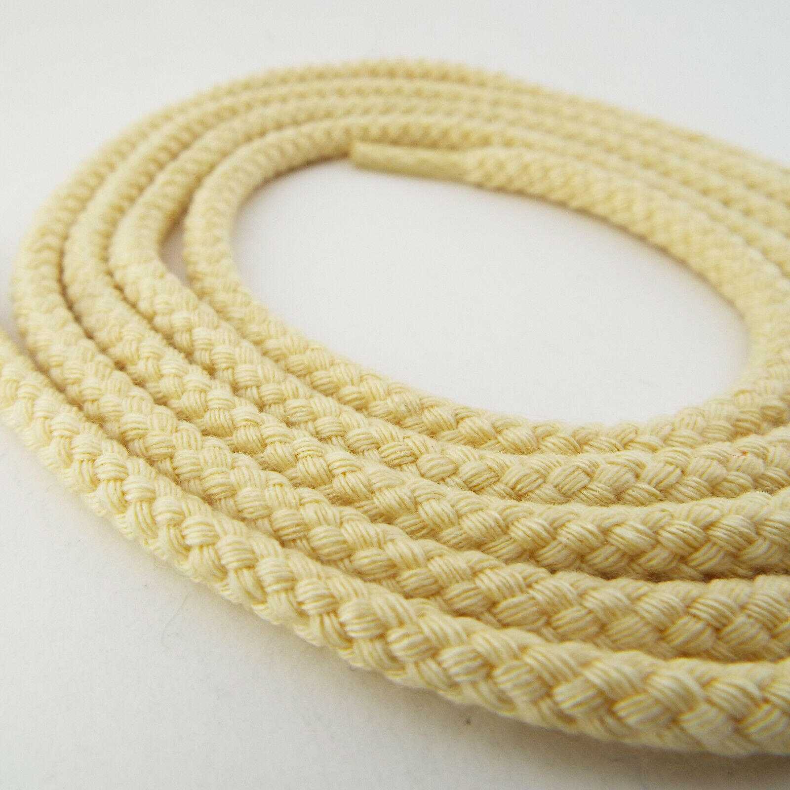 1.5m 6mm Cream Anorak Cord Coat Lace Sealed Ends Lanyard Braided BUY 1 ...
